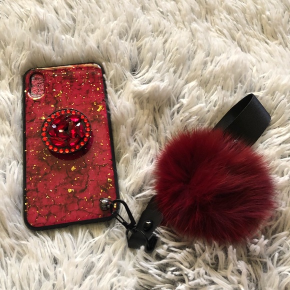 Accessories | Iphone Xsxs Max Case Pop Socket Gold Flake | Poshmark